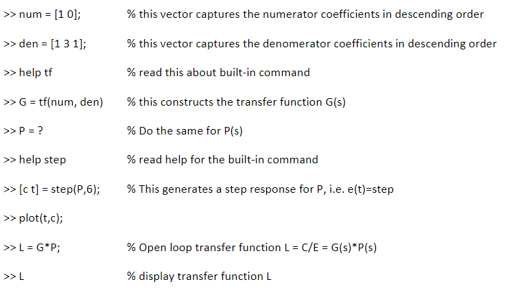 Solved Procedure 1B - Model and Time Simulation: | Chegg.com