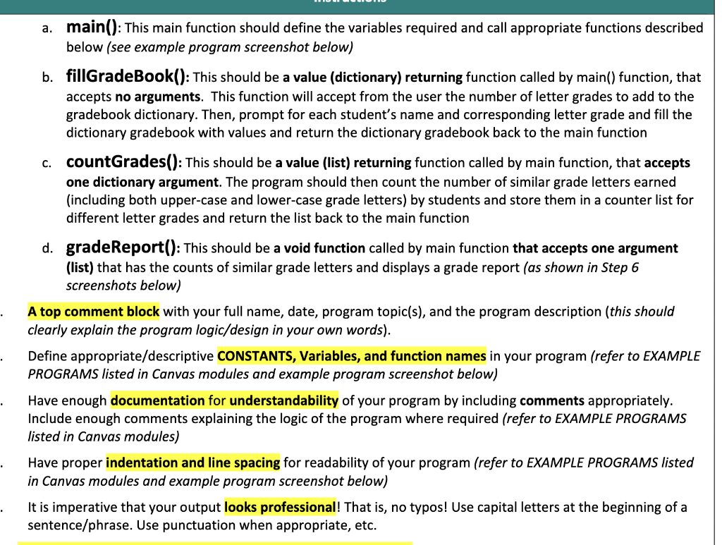 Solved You will develop a Letter Grade Counter Program | Chegg.com