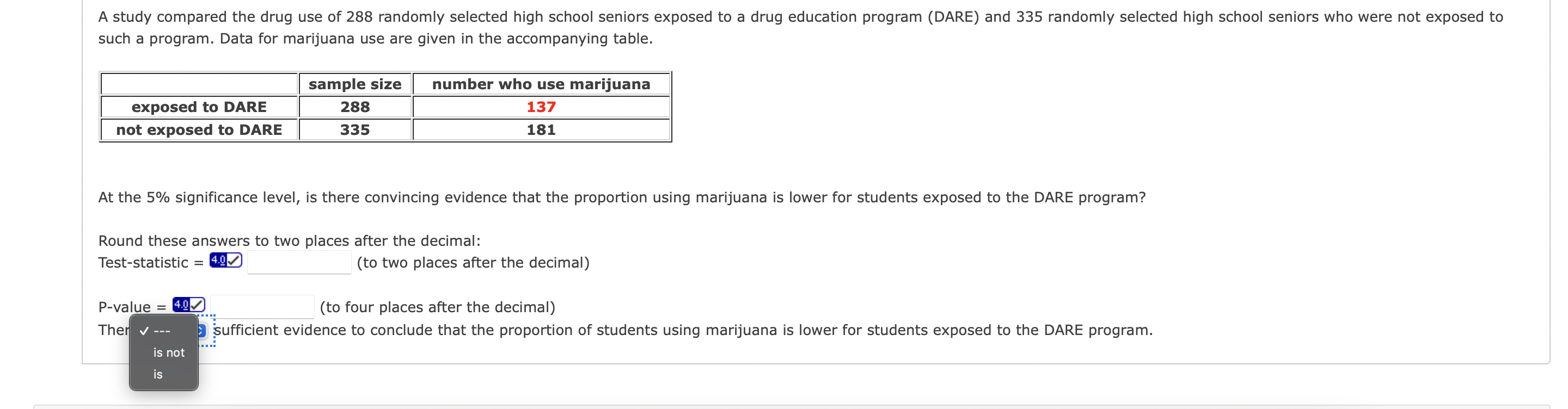 Solved At the 5% significance level, is there convincing | Chegg.com