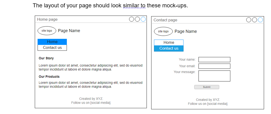 Solved Create An Html Webpage With A Linked Css File That