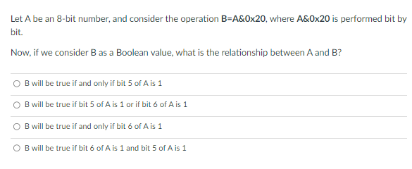 Solved Let A be an 8-bit number, and consider the operation | Chegg.com