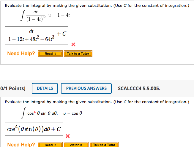 Solved Evaluate the integral by making the given | Chegg.com