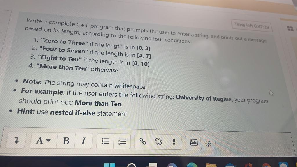 Solved Time left 0 A7:29 Write a complete C++ program that | Chegg.com