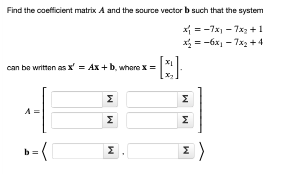 Solved Find the coefficient matrix A and the source vector b | Chegg.com