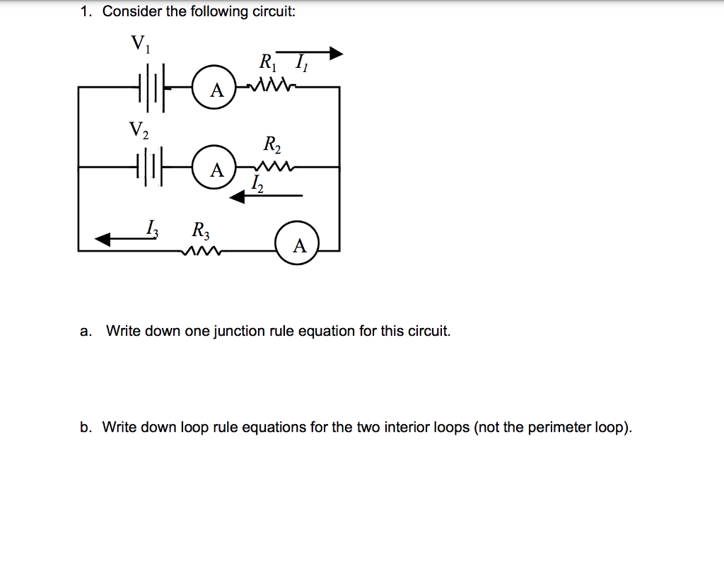 Solved a. Write down one junction rule equation for this | Chegg.com