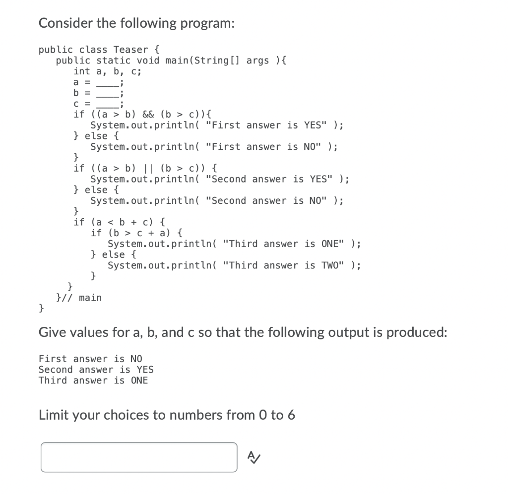Solved Consider the following program: public class Teaser { | Chegg.com
