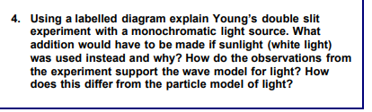 Solved Using a labelled diagram explain Young's double split | Chegg.com