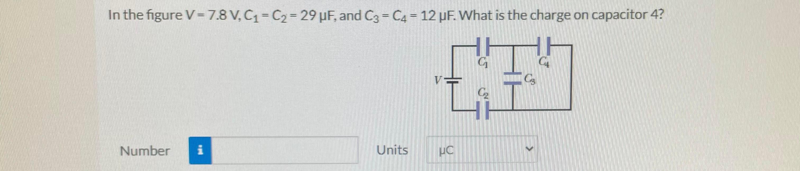 Solved In the figure V=7.8 V, C1 = C2 = 29 PF, and C3 = C4 = | Chegg.com