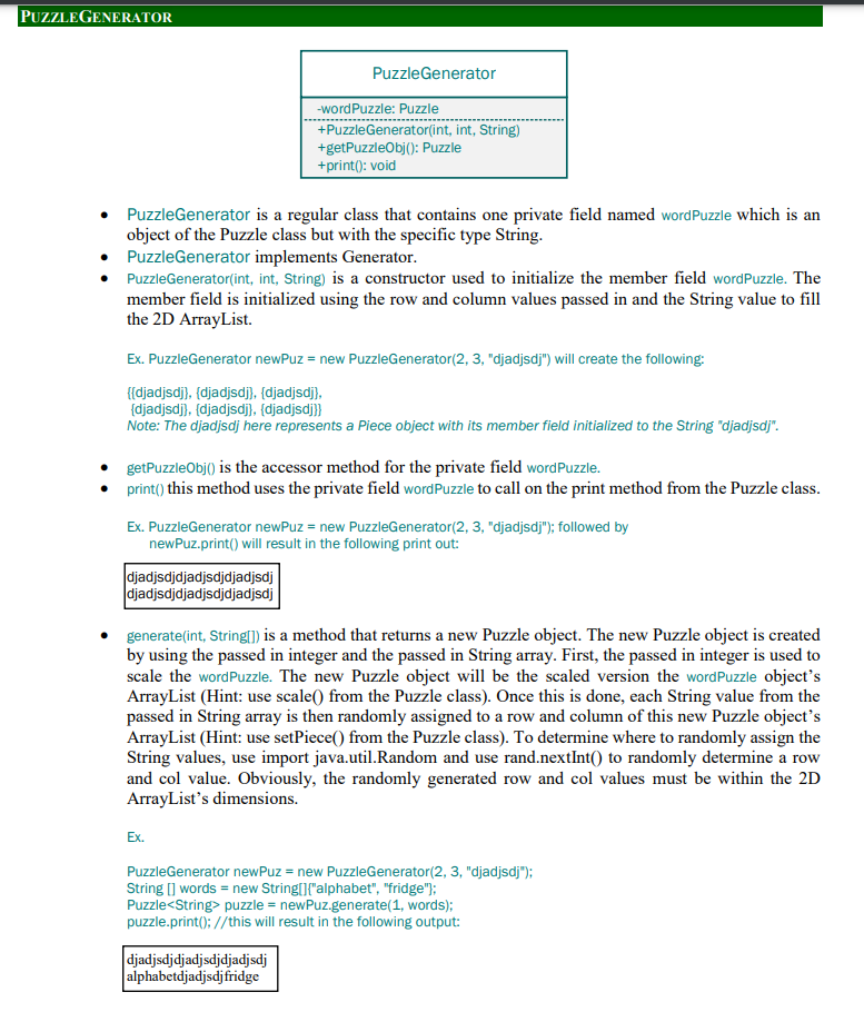 UML: Comparable Generator +generate(int, | Chegg.com