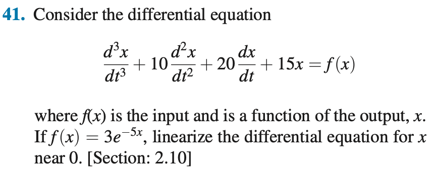 Solved 41. Consider the differential equation dx х dx dx + | Chegg.com