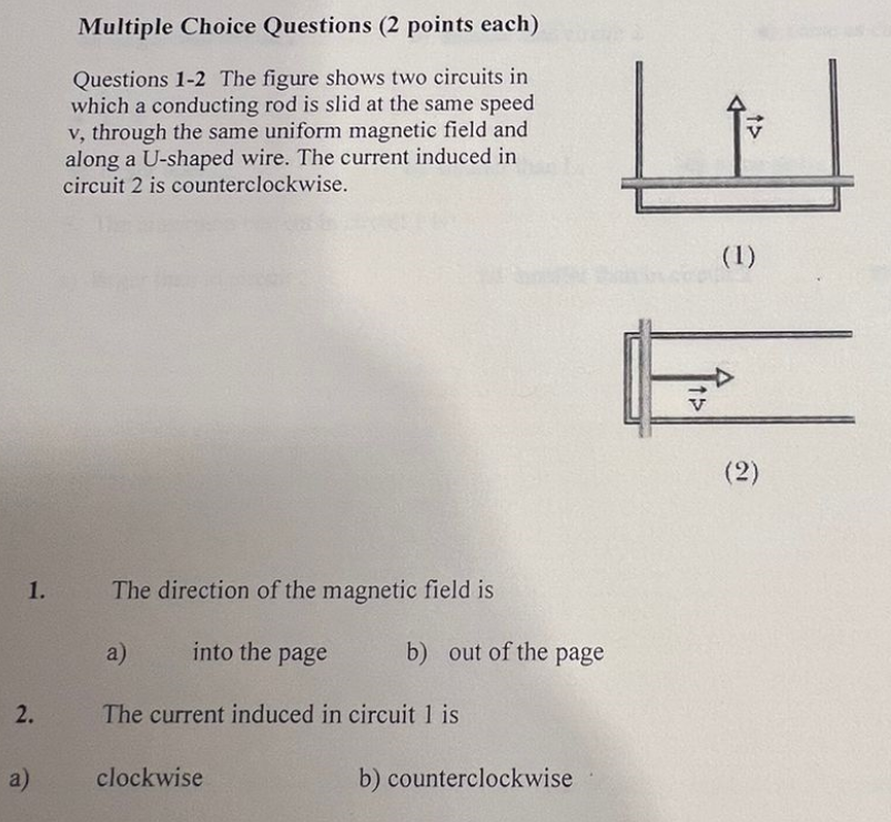 Solved Questions 1-2 The figure shows two circuits in which | Chegg.com