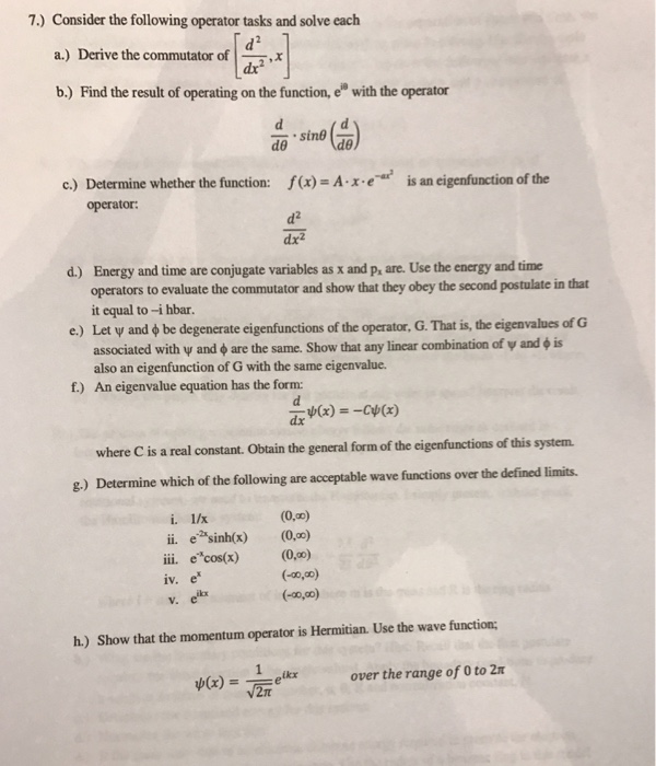 Solved Consider the following operator tasks and solve each | Chegg.com