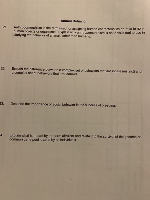 Animals With Human Characteristics