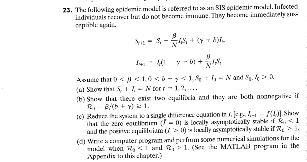 Solved 23. The following epidemic model is referred to as an | Chegg.com