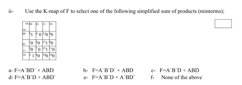 Solved Given The Following Boolean Function In