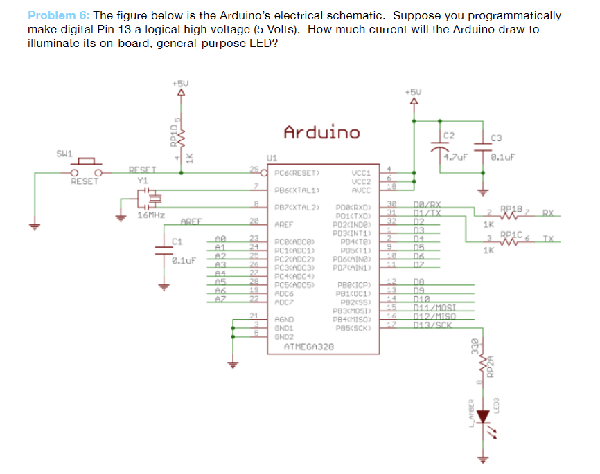 Problem 6: The figure below is the Arduino's | Chegg.com
