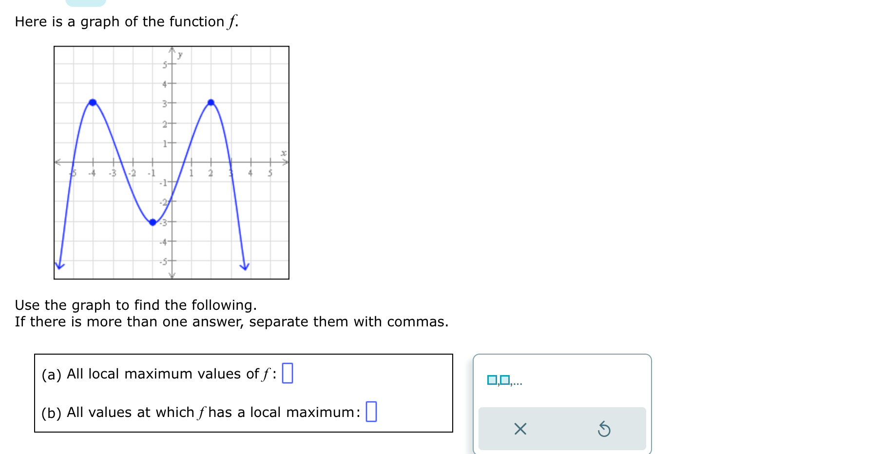 Solved Here is a graph of the function f. Use the graph to | Chegg.com