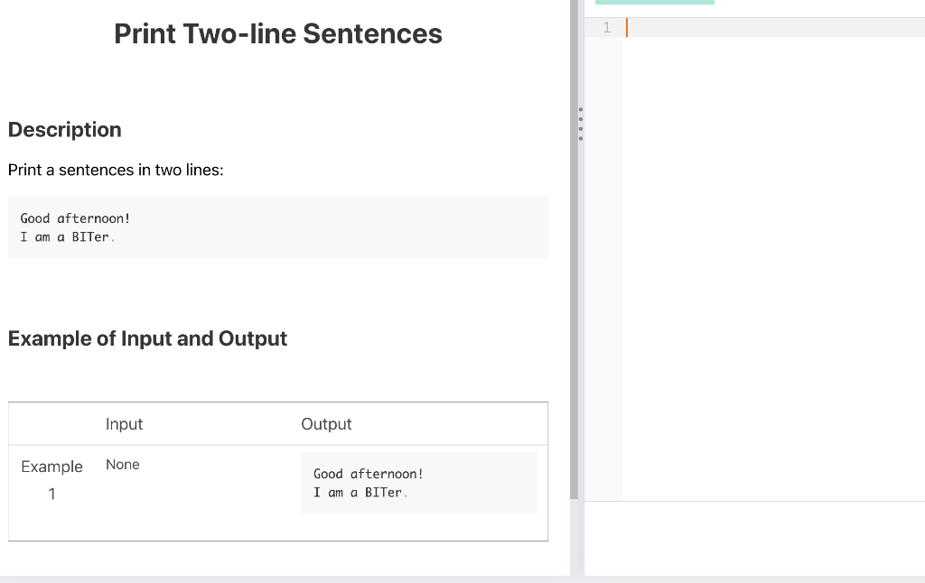 Solved Print Two-line Sentences Description Print a | Chegg.com
