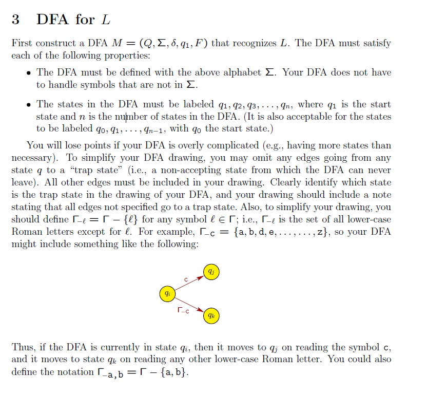 First construct a DFA M=(Q,Σ,δ,q1,F) that recognizes | Chegg.com