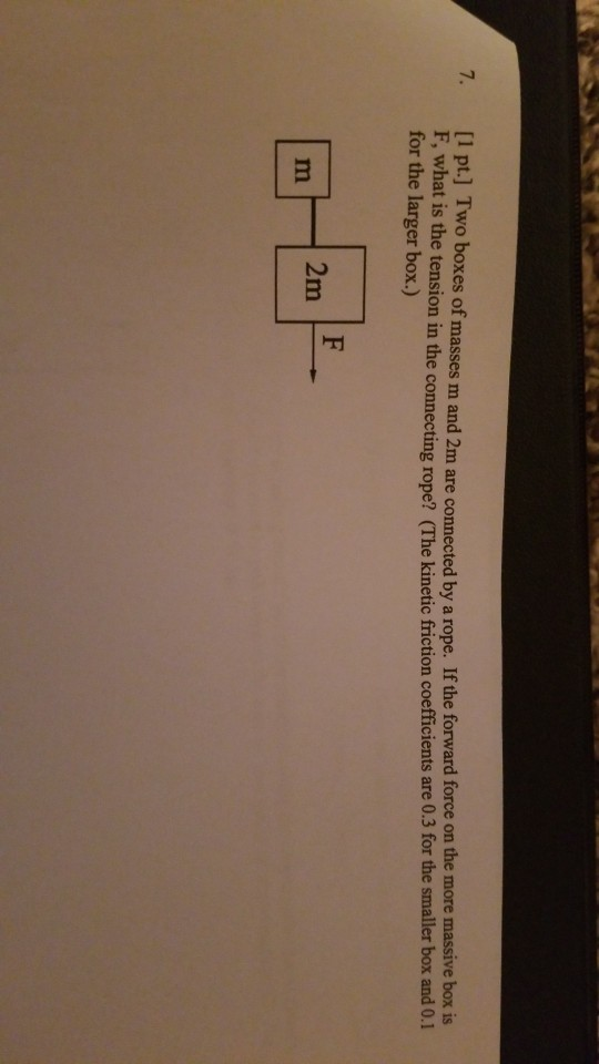 Solved [pl.] Two boxes of masses m and 2m are connected by a | Chegg.com
