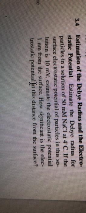 Solved Estimation of the Debye Radius and the Electro- | Chegg.com