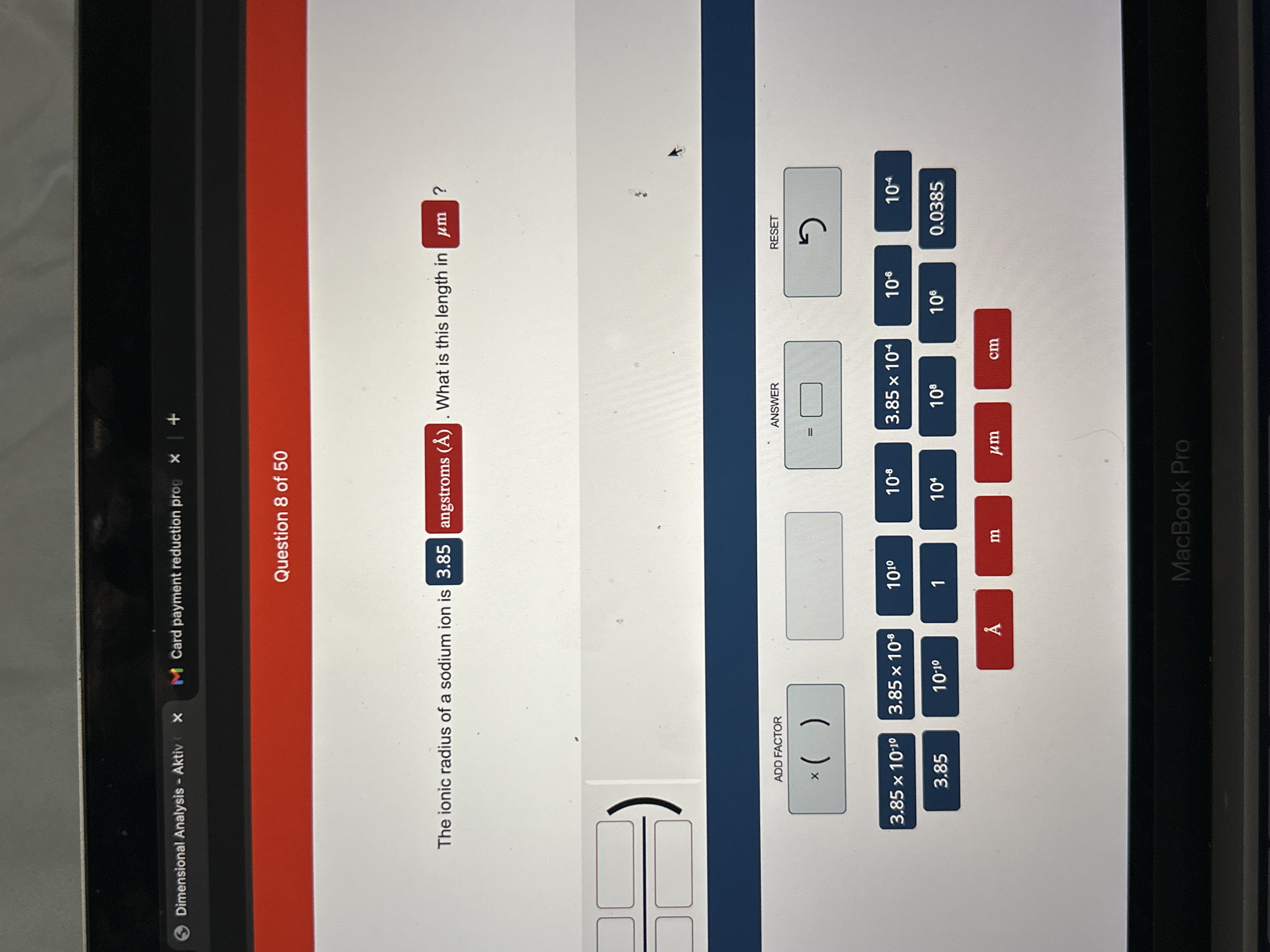 Solved The ionic radius of a sodium ion is 3.85 ﻿angstroms | Chegg.com