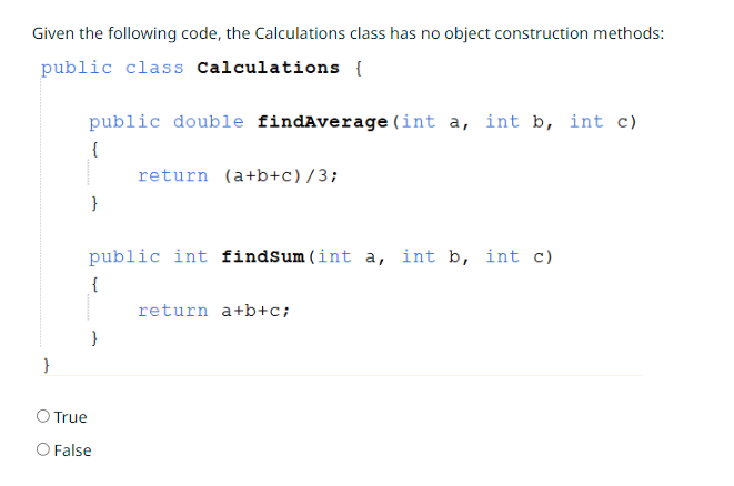Given the following code, the Calculations class has | Chegg.com