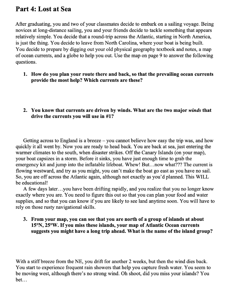 Solved Part 4: Lost at Sea After graduating, you and two of | Chegg.com