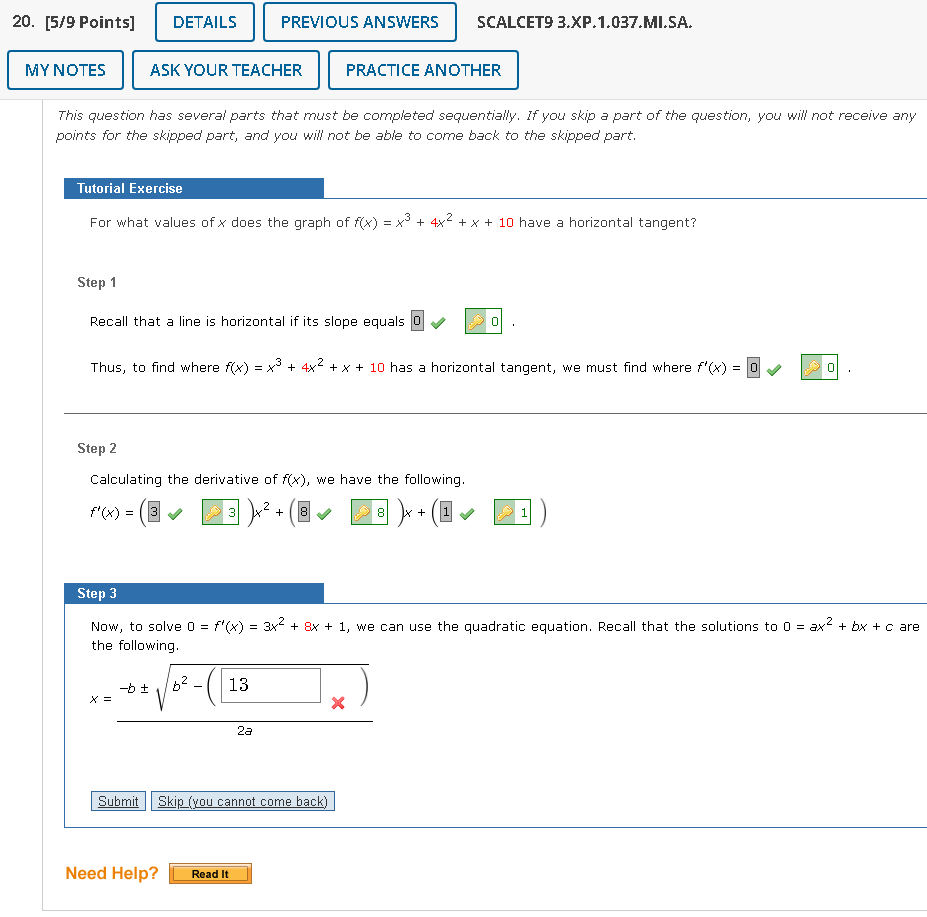 Solved 20. [5/9 Points] DETAILS PREVIOUS ANSWERS SCALCET9 | Chegg.com