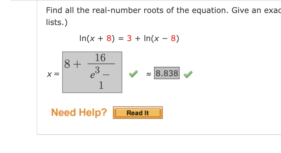 Solved Find all the real-number roots of the equation. Give | Chegg.com