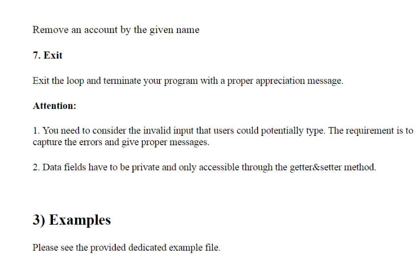 Solved 2) Simple Bank Account System In this homework, you | Chegg.com