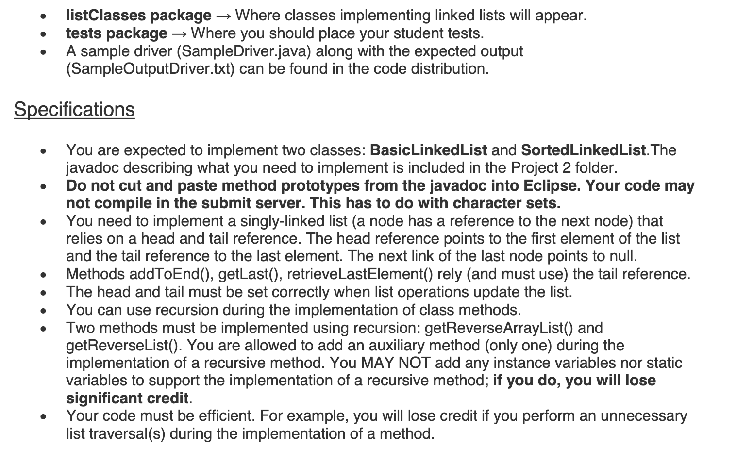 Need help coding, java data structures project!! | Chegg.com