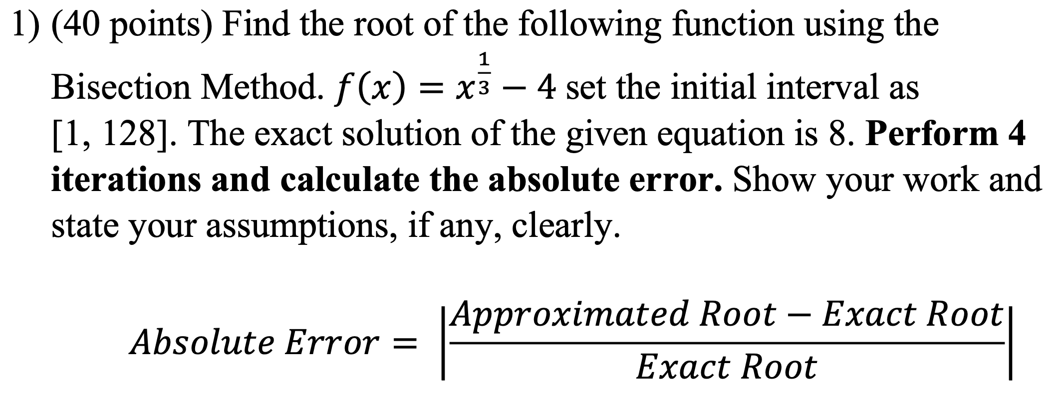 Solved the exact root of the first question should be 64. | Chegg.com