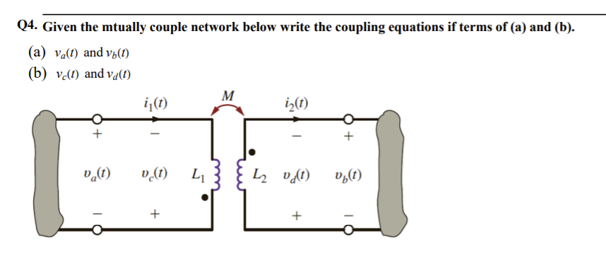 Solved Q4. Given the mtually couple network below write the | Chegg.com