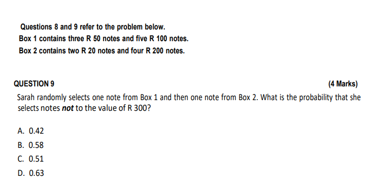 Solved Questions 8 ﻿and 9 ﻿refer to the problem below.Box 1 | Chegg.com