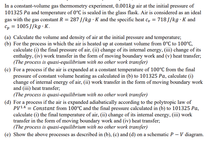 Solved In a constant-volume gas thermometry experiment, | Chegg.com