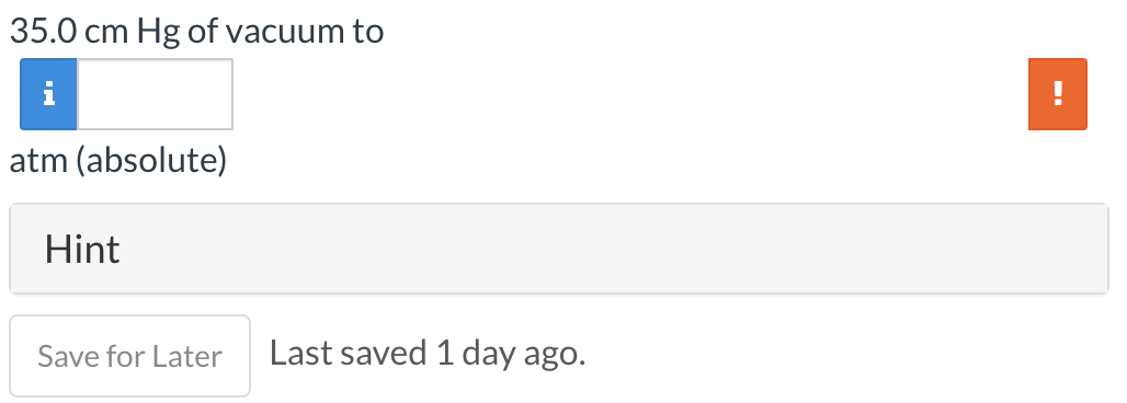 Solved mm Hg gaugemm Hg (absolute)35.0 cmHg of vacuum to atm | Chegg.com