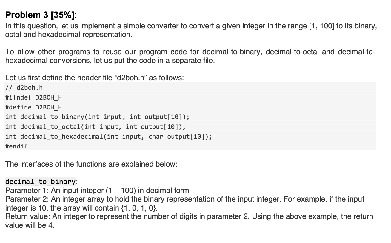 Solved Problem 3 [35\%]: In this question, let us implement | Chegg.com