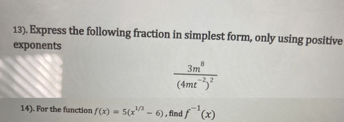 Solved 13). Express the following fraction in simplest form, | Chegg.com