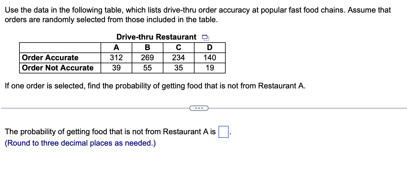Solved Use the data in the following table, which lists | Chegg.com