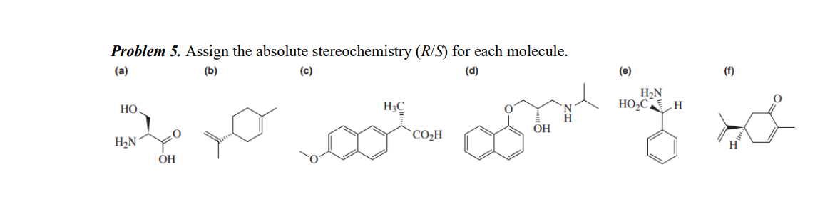 Solved Problem 5. Assign the absolute stereochemistry (R/S) | Chegg.com