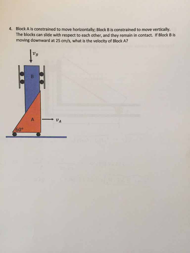 Solved Block A is constrained to move horizontally; Block B | Chegg.com