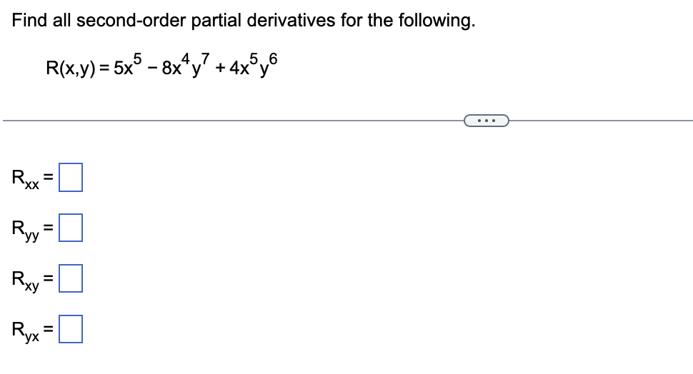 Solved Find all second-order partial derivatives for the | Chegg.com