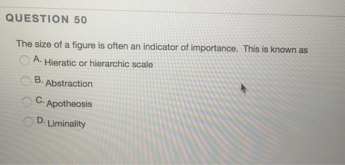 Solved QUESTION 50 The size of a figure is often an | Chegg.com