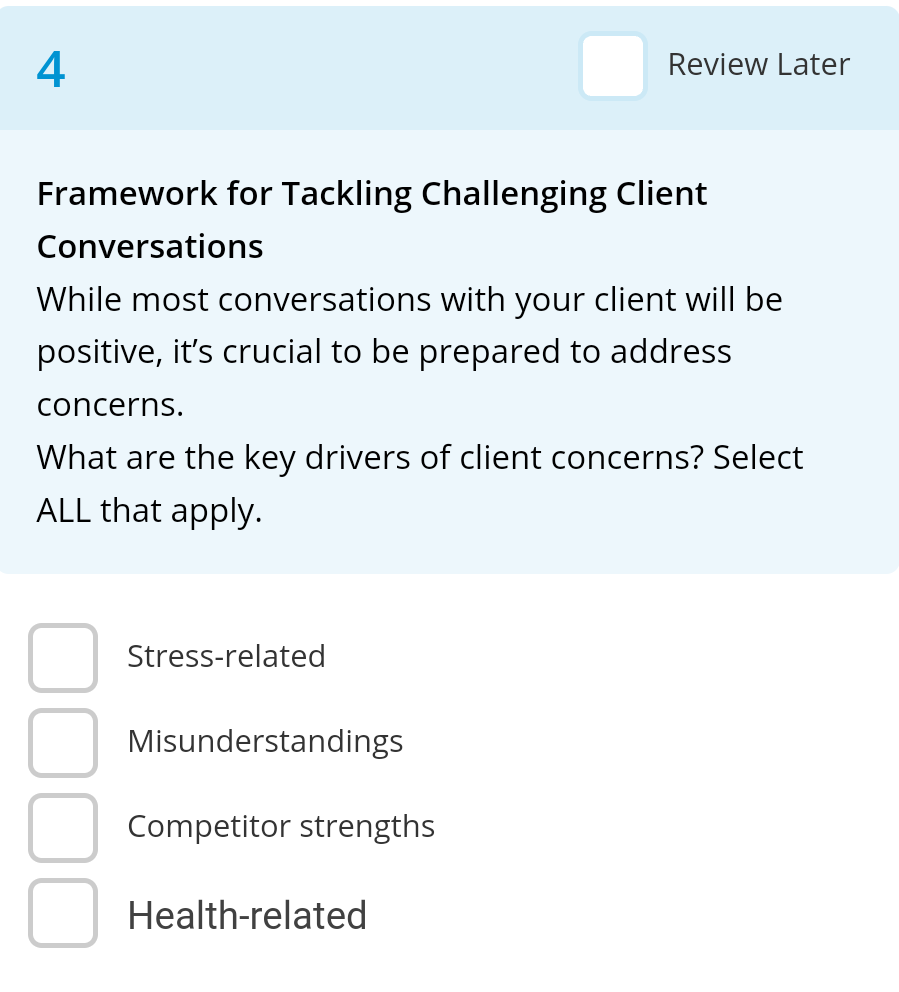 Solved 4 Review Later Framework for Tackling Challenging | Chegg.com