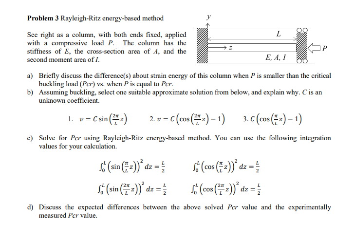 Problem 3 Rayleigh-Ritz energy-based method L See | Chegg.com