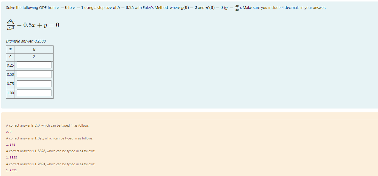 Solved Solve the following ODE from x=0 to x=1 using a step | Chegg.com