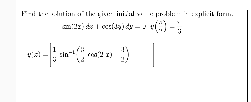 Solved ind the solution of the given initial value problem | Chegg.com