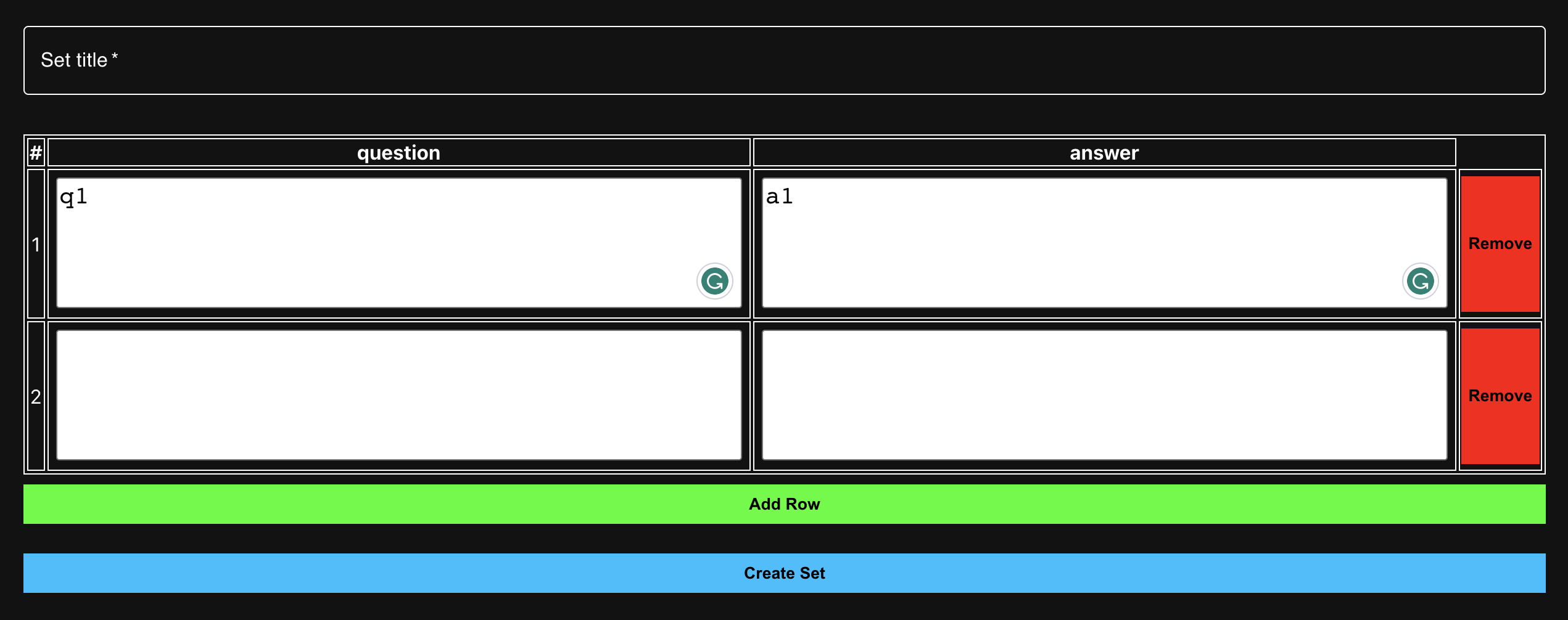 Solved Why the react dynamic table cannot remove a row if | Chegg.com