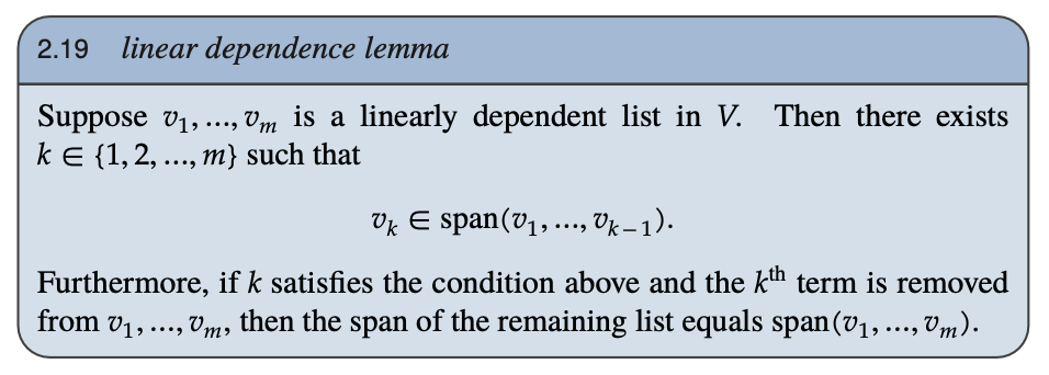 Solved Demonstrate Lemma 2.19 (Linear Dependence Lemma) on | Chegg.com